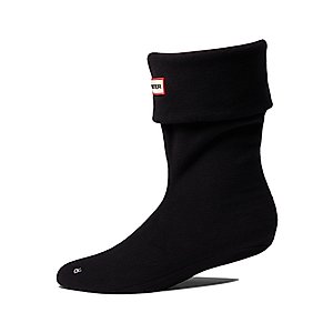 Hunter Recycled Fleece Short Boot Socks Black XL (Men's Shoe 10-12)
