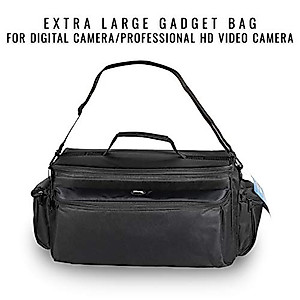 Ultimax’s Extra Large, Water-Resistant Gadget Bag Compatible With Camcorders and Accessories for Panasonic AG-AC160, AC30, AC90A, AC130A, AF100, HVX200, UX90, UX, 180HC-X1000, HC-X1, And More