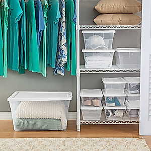 Sterilite 16 Quart Stackable Clear Plastic Storage Tote Container with Opaque Latching Lid for Home and Office Organization, Clear (36 Pack)