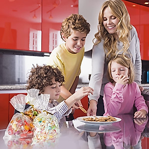 Labeol Cellophane Bags 450Pcs 4X6 Treat Bags with Ties Goodie Bags Clear Plastic Bags for Packaging Party Favor Gift Cookie Candy Bakery Valentines Day Easter Cellophane Wrap