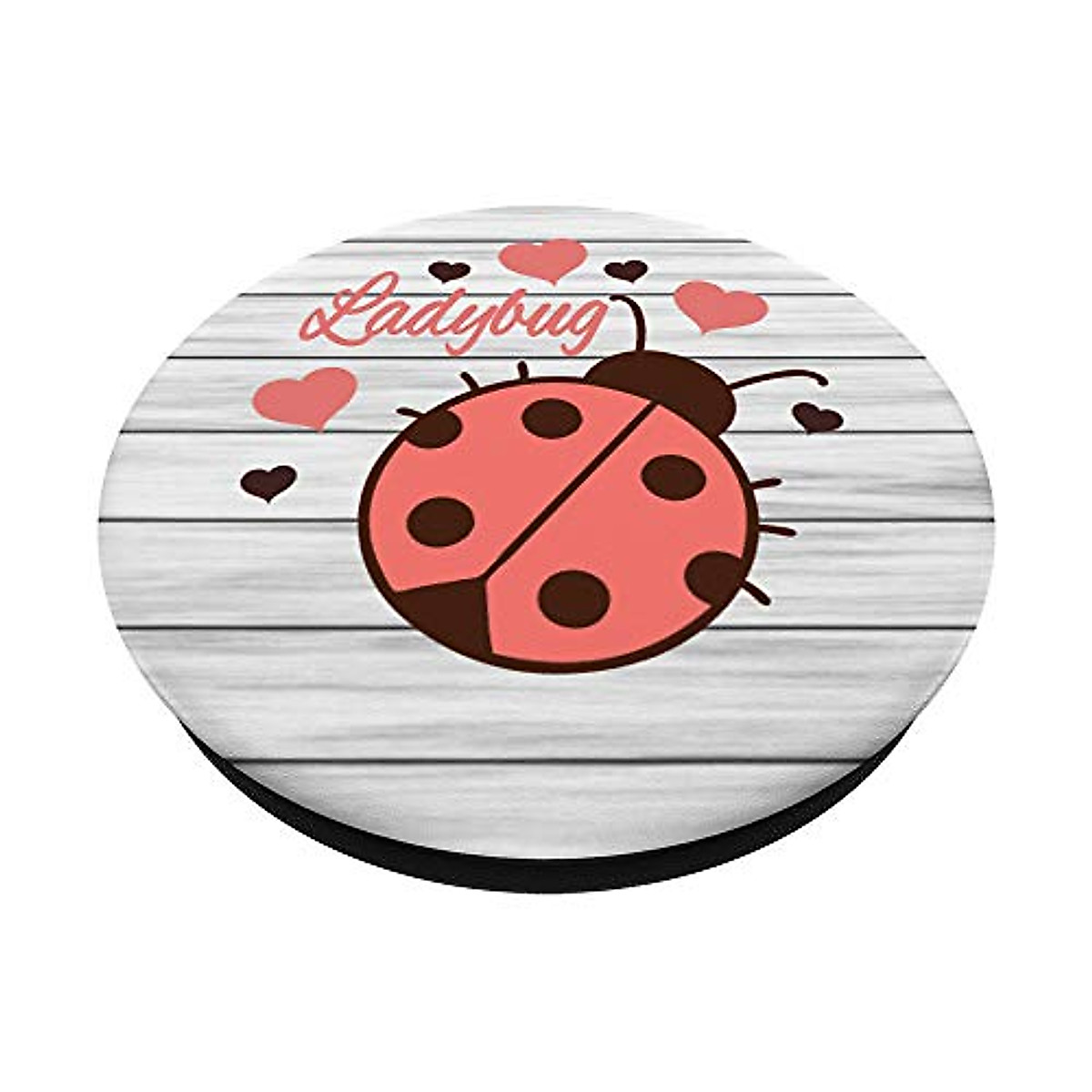 Cute Ladybug Pink Lady Beetle PopSockets PopGrip: Swappable Grip for Phones & Tablets