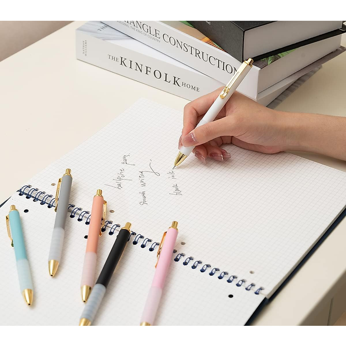 HuoHuair Pens, Pens Fine Point Smooth Writing Pens, Personalized Ballpoint Pens Bulk, Flair Colorful Pens, Black Ink 1.0 mm Journaling Pen, Office Supplies for Women & Men, Note Taking