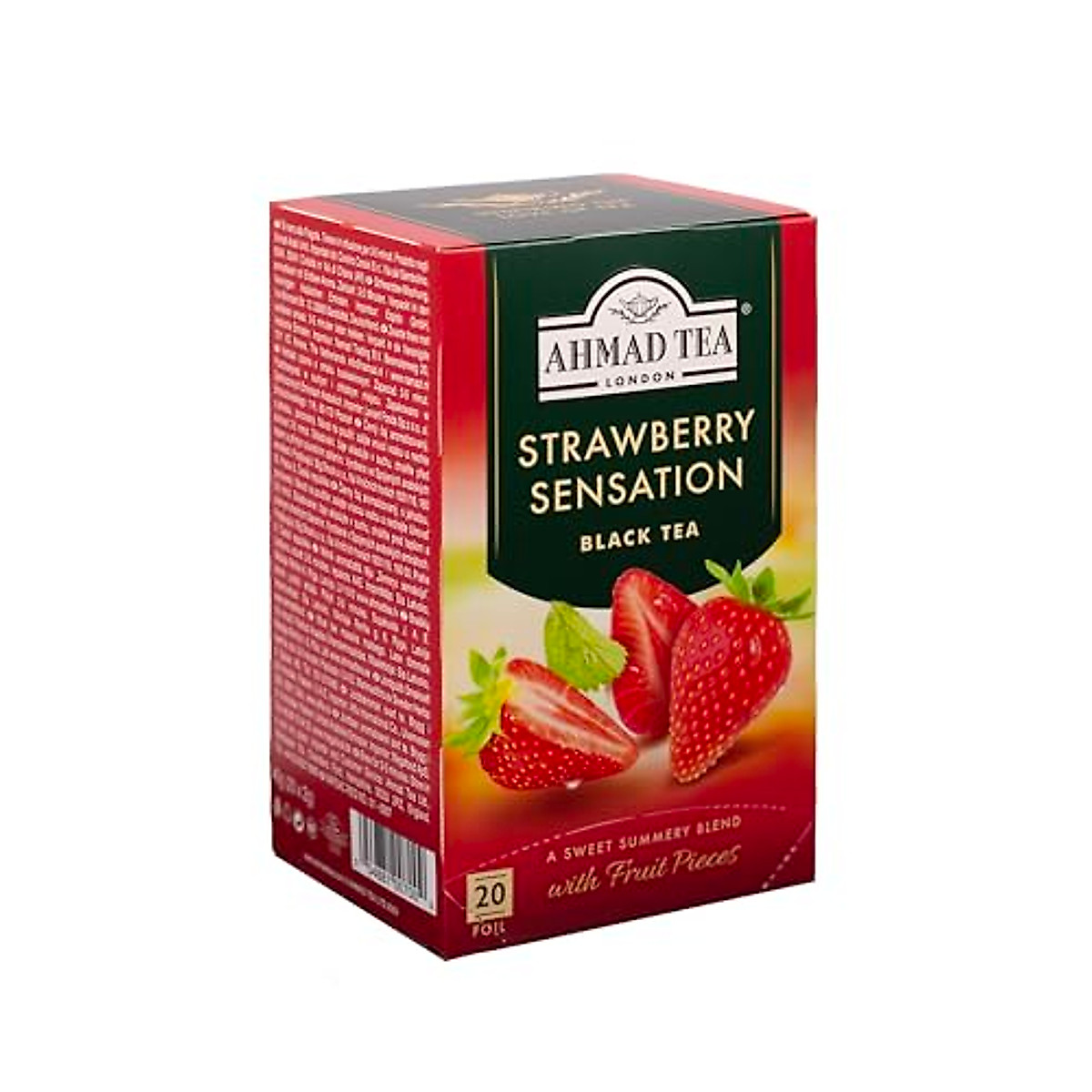 Ahmad Tea Strawberry Sensation Black Tea, 20-Count Boxes (Pack of 6)