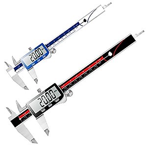 Caliper Measuring Tool, Qfun 6 Inch Electronic Digital Caliper with Stainless Steel and Extra-Large Display, IP54 Waterproof Vernier Calipers for Engineer Carpenter