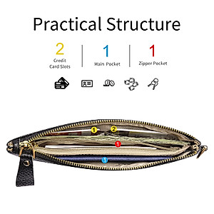 GOIACII Women's Wristlet Clutch Slim Leather Wallet RFID Blocking Handbag