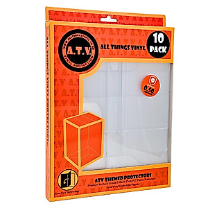 ATV Store, All Things Vinyl Premium UV 4" Protectors Vinyl Display Box Case Thickness 0.50mm GROOVED Edge Pack of 10