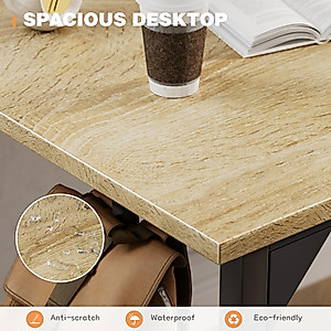 Shahoo 32 inch Computer Desk Modern Simple Style Woodern Table with Storage Bag and Hook for Home, Office, Study, Writing, Nature