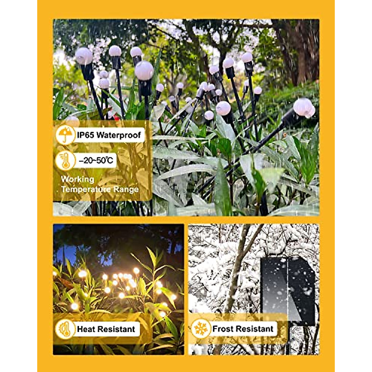 6Pack Firefly Garden Lights Solar Outdoor,8LED Solar Garden Lights, Sway by Wind, Waterproof Solar Outdoor Lights Decorative with Remote 8 Lighting Mode for Landscape Pathway Yard decorations outdoor