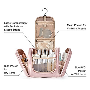 BAGSMART Women Tote Bag and Toiletry Bag