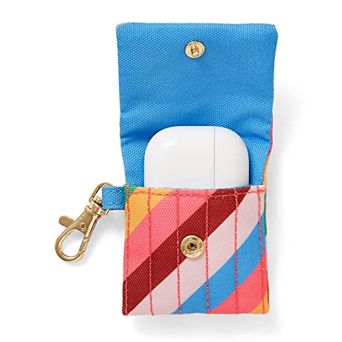 ban.do Hold It! Wireless Earbuds Case for AirPods and AirPods Pro, Cute Keychain Cover for Wireless Earbuds, Rainbow Stripe