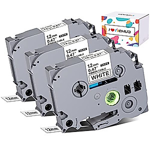 Hehua Compatible TZe-FX231 Flexible Label Tape Replacement for Brother TZeFX231 Cable Label Black on White 0.47" x 26.2' Work for P-Touch PT-D210 PT-D400 PT-H100 PT-D200 PT-D600 Labelmakers, 3 Pack
