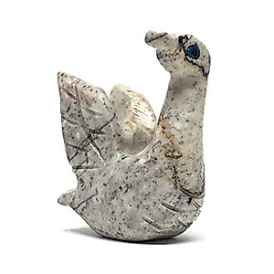 Nelson Creations, LLC 1.5 Inch Swan Natural Soapstone Hand-Carved Animal Charm Totem Stone Carving Figurine