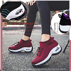 CrazySavage Womens Walking Shoe-Sock Sneakers Slip on Nursing Orthotic Heel Pain Relief Wedge Mesh Platform Air Cushion Buffer Nurse Shoe (White,11,Women,11)