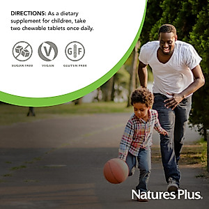 NaturesPlus Animal Parade Sugar-Free Children's Calcium, Vanilla Sundae Flavor - 90 Chewable Animal Shaped Tablets - Magnesium for Bone Health - Gluten Free - 45 Servings