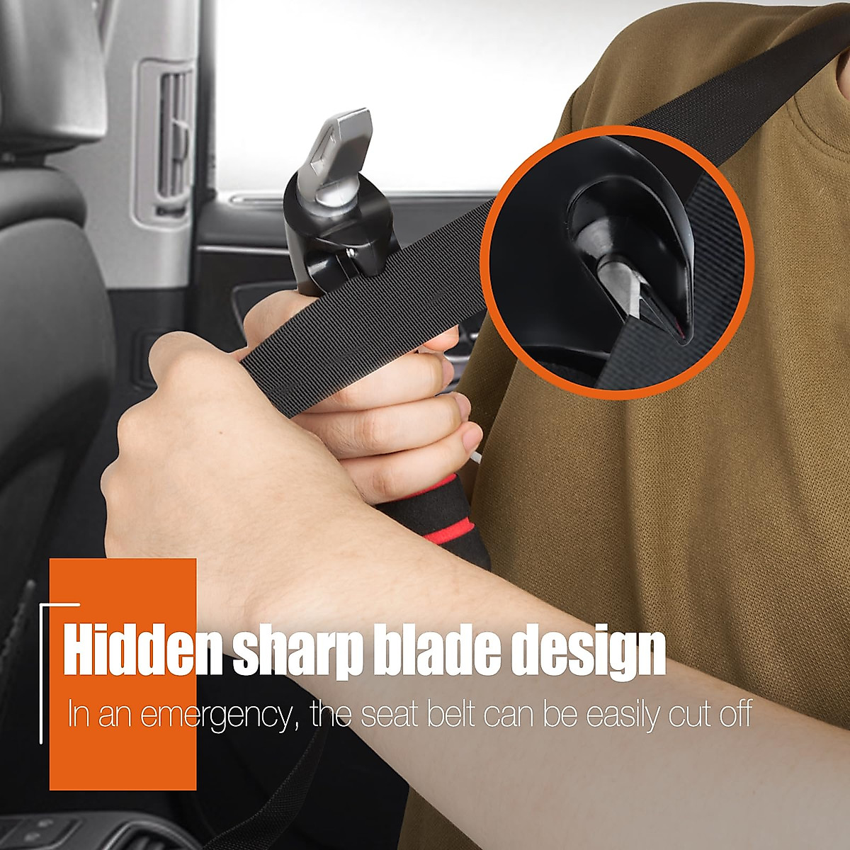 KOUNATSURI Car Handle Assist for Elderly Car Door Handle Multifunction Handle Car Door Latch Handle for Seniors and Handicapped(Red)