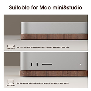 HEWYIOS Black Walnut Desktop Stand is Suitable for Mac Mini and Mac Studio, and The Heat Dissipation and dust Proof Base is Suitable for M1 M2 Host Accessories (Second Generation Upgrade Anti Slip)