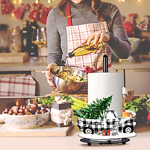 Christmas Paper Towel Holders, Christmas Decorations Indoor, Metal Paper Towel Holder Countertop for Farmhouse Kitchen Decor (6.7x6.7x13.4 Inch), Paper Towel Holder Stand