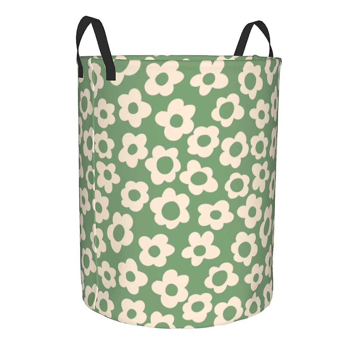 Vintage Groovy Flowers Laundry Basket - Easy Carry Handles Laundry Basket, Large Foldable Laundry Hamper for Bedroom, Bathroom, Dorm, Laundry Room, 75L