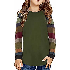 Baby Long Sleeve Shirts Infant Toddler Tshirt Ribbed Cotton Basic Round Neck Solid Sweatshirt Tee Shirt 1-Year-Old Pullover Green