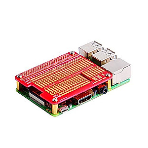 GeeekPi 4X Prototype Breakout DIY Breadboard PCB Shield Board Kit for Raspberry Pi 4 3 2 B+ A+ (Red)