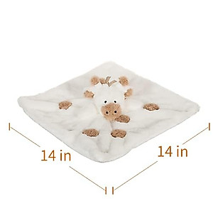 Apricot Lamb Luxury Snuggle Plush Cute White Giraffe Infant Stuffed Animals Security Blanket Nursery Character Blanket (White Giraffe, 14 Inches)