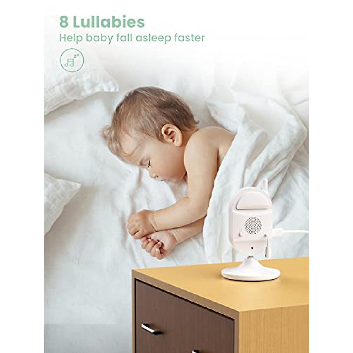 YOTON Portable 2.4" Baby Monitor YB01 with Camera and Audio, Auto Night Vision, 2-Way Talk,Temperature Monitor and 8 Lullabies VOX Mode,for Pet,Plug & Play