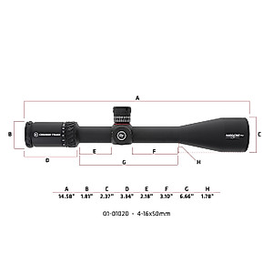 Crimson Trace Hardline Pro 4-16x50mm Riflescope with FFP, Illuminated MR1-MOA Reticle, Zero Stop, Lightweight Solid Construction, Scope Caps and Lens Cloth for Hunting, Shooting and Outdoor