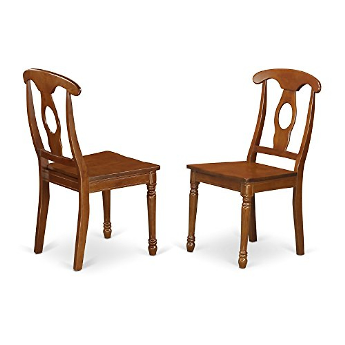 East West Furniture NANA9-SBR-W 9 Piece Kitchen Table & Chairs Set Includes a Rectangle Dining Room Table with Butterfly Leaf and 8 Solid Wood Seat Chairs, 40x78 Inch, Saddle Brown