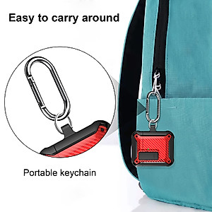 Lopnord Lock Compatible with Apple Airpods Case 2nd Generation, Rugged Case Cover for AirPods 1st with Keychain (Red)