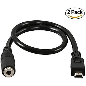 Wpeng Qaoquda (2-Pack) Mini USB Male to 3.5mm Female Audio Cable for Active Clip Mic Microphone Adapter Cord-1Feet