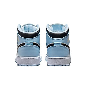 Jordan Nike Kids Air 1 Retro High OG GS Basketball Shoe, White/Vivid Green/Lavender Mis, 4 Big Kid