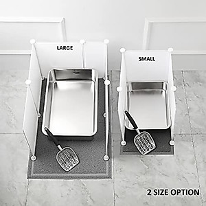 MEEXPAWS Stainless Steel Litter Box for Cats (18”×14”×4”) | Non Stick | Odor Control |Metal cat Litter Scoop | Cat Litter mat | Splash Guard | Easy Clean