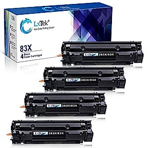 LxTek Compatible Toner Cartridge Replacement for HP 83X CF283X 83A CF283A to compatible with Laserjet Pro M201dw M201n M201 M125 M125nw M127fn M127fw M225dn M225dw Laser Printers (4-Black, High-Yield)