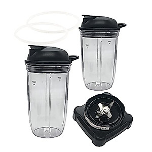 Replacement extractor blade with 18oz 24oz cup and spout lid for Ninja Professional Blender and Ninja Professional 72oz Countertop Blender BL660W/BL660/BL740/BL770/BL771/BL773CO/780