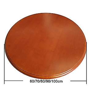 REDEXI Dining Table Wooden Rotating Tray Round Lazy Susan Turntable Heavy Duty Rotating Serving Tray, Silent/Smooth, Solid Wood, 360° Swivel (Color : Black, Size : 90cm/36")