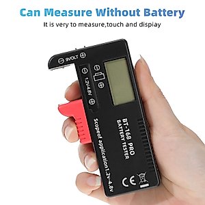 2 Pieces Digital LCD Universal Battery Tester (Model: Bt - 168 PRO), Portable Battery Checker Battery Tester for AA AAA C D 9V 3.7V 1.5V Button Cell