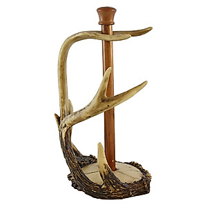 Pine Ridge 14.5" Updated countertop Antler Paper Towel Holder - Antler Collection, Rustic Design Magnetic Base Towel Holder for Home, Hunting Cabin and Lodge