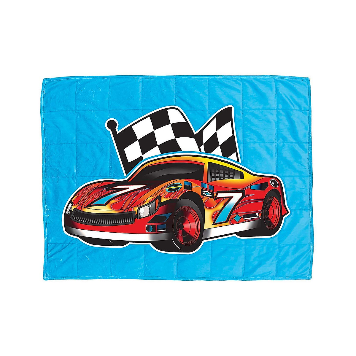 Kids Weighted Blanket by Bell + Howell, 7lb Ultra Soft and Breathable Kids Blanket with Glass Beads, Great for Calming and Sleeping 48x36 inches - Race Car