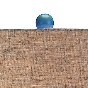 Possini Euro Design Mid Century Modern Style Table Lamp with Table Top Dimmer 36" Tall Teal Glaze Ceramic Tan Linen Drum Shade for Living Room Bedroom House Bedside Home Entryway (Colors May Vary)