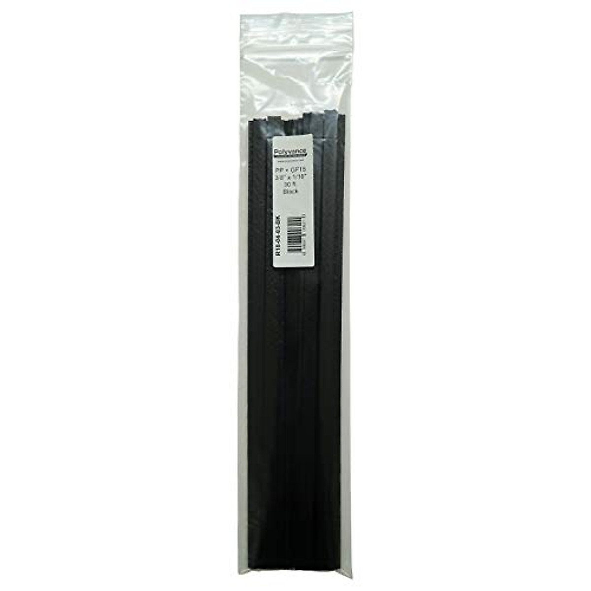 Polyvance Polypropylene + 15% Glass Fiber (PP + GF15) plastic welding rods, 30 feet, Black