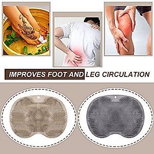 Rtteri 2 Pieces Shower Foot Scrubber Mat Silicone Shower Foot Massager Back Washer for Shower Back Scrubber Exfoliate Feet Scrubber with Non Slip Suction Cups Foot Cleaner for Men Women, Gray, Khaki