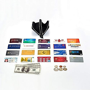 KALMORE Women's Leather RFID Secured Spacious Cute Card Wallet Small Purse, Black, Two Zippers