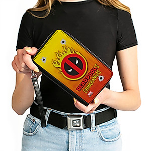 Buckle-Down Women's PU Zip Around Wallet Rectangle-Deadpool, 7.5"x4.5"