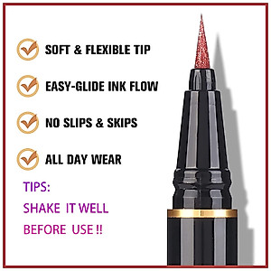 UCANBE 7 Colors Shimmer Liquid Eyeliner Makeup Set, Metallic Satin Finish Colorful Sparkling Eye Liner Pen, Long Lasting High Pigmented with Waterproof & Smudge Proof Formula