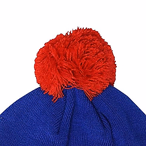 South Park Officially Licensed Stan Marsh Cosplay Knit Pom Beanie Hat - Blue/Red - Officially Licensed