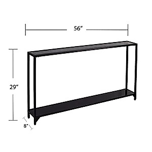 SEI Furniture Bergen Narrow Metal Console Table, Black