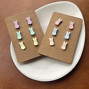 GiaFanyX 3 Pairs Easter Women's Earrings Cute Rabbit Shape Fashion Earrings Jewelry Decoration