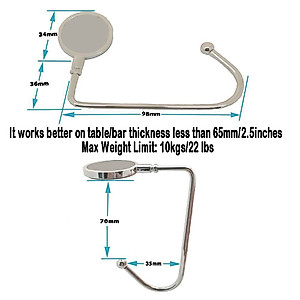 ROFLYER Purse Hook Hanger for Table Bar Handbag Hanger Safer Cleaner Bag Table Hanger with Velvet Pouch (Peacock Feather)