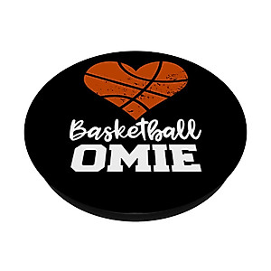 Basketball Omie Funny Basketball Heart Grandma Omie PopSockets Swappable PopGrip