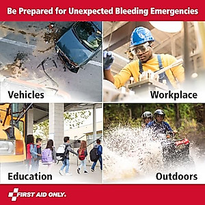 First Aid Only 91134 Critical Essentials Bleeding Control Kit for Limb & Torso Wounds, 8 Pieces